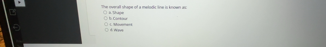 Solved The overall shape of a melodic line is known as:a. | Chegg.com