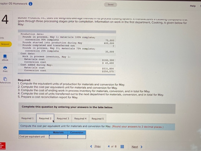 Solved Chapter 05 Homework Help Save Builder Products, Inc., | Chegg.com