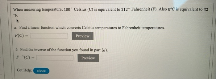 Solved When measuring temperature, 100° Celsius (C) is | Chegg.com