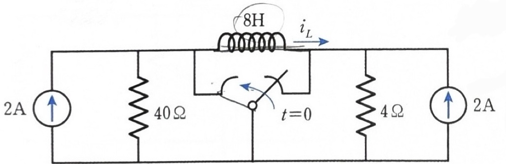 Solved Suppose that in the next circuit, the switch is left | Chegg.com