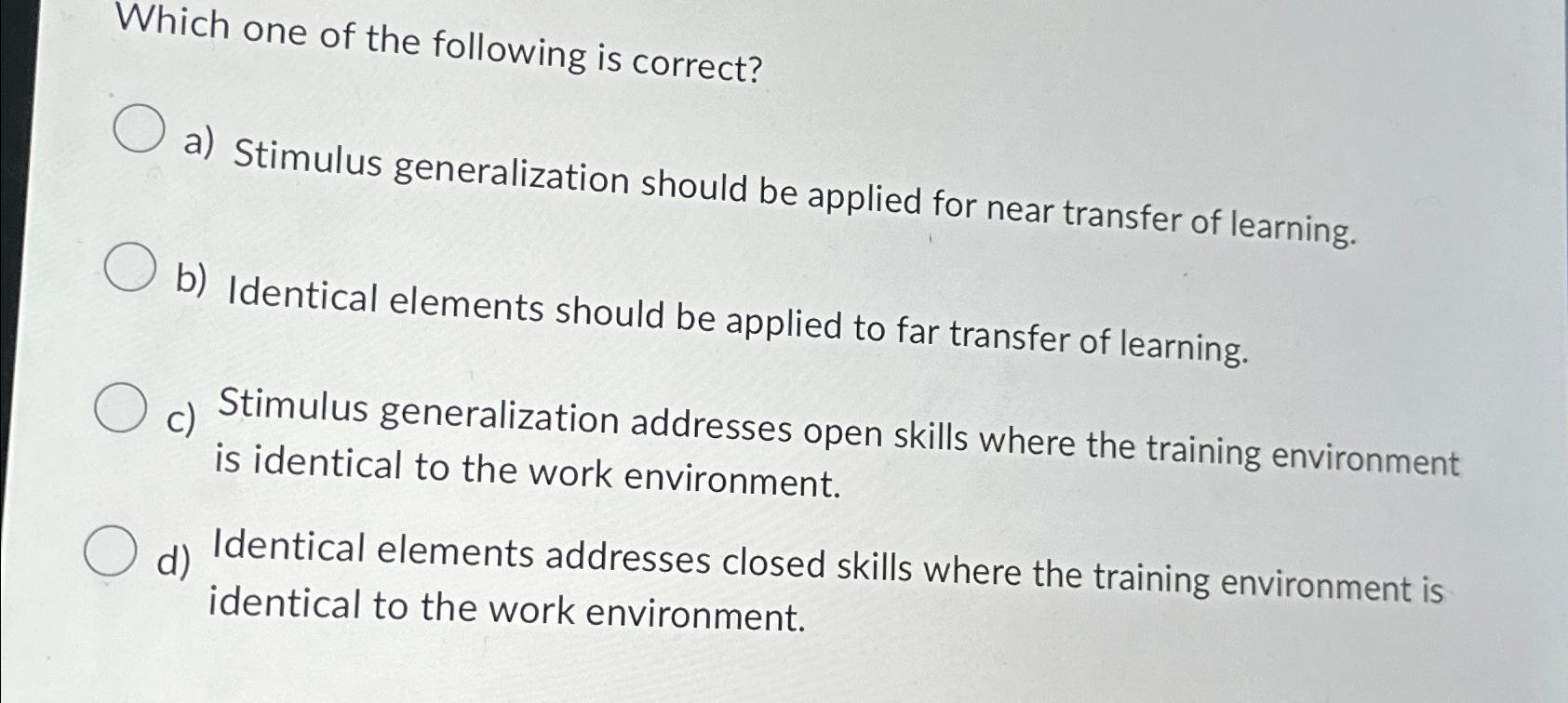 Solved Which one of the following is correct?a) ﻿Stimulus | Chegg.com
