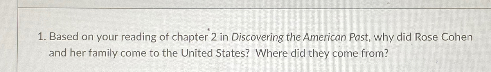 Solved Based on your reading of chapter 2 ﻿in Discovering | Chegg.com