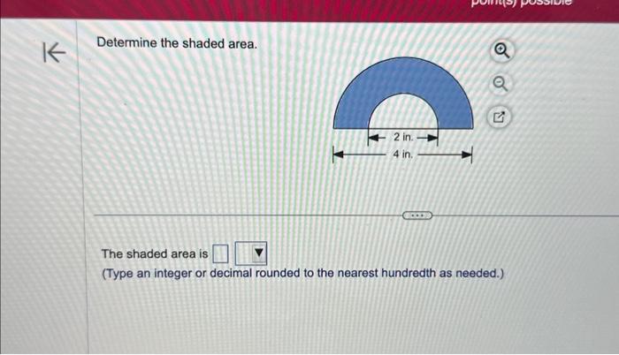 Solved Determine the shaded area. The shaded area is (Type | Chegg.com