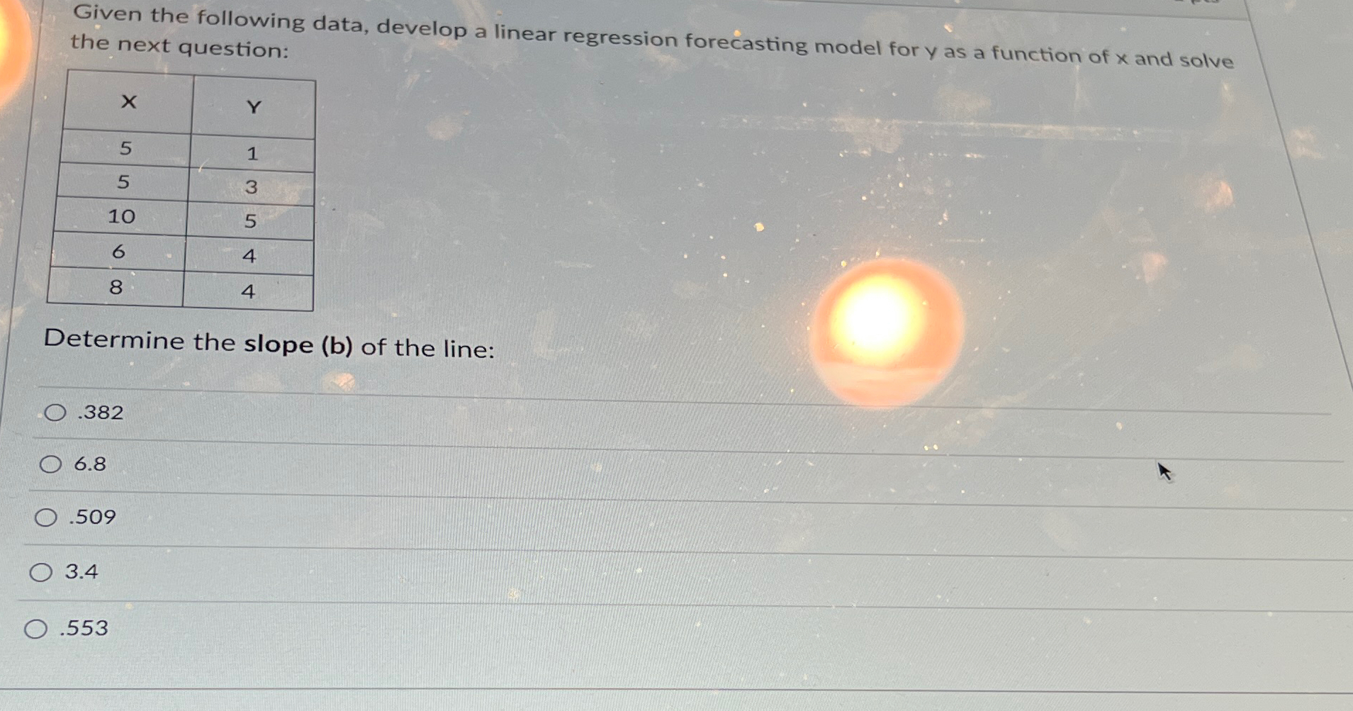 Given the following data, develop a linear regression | Chegg.com