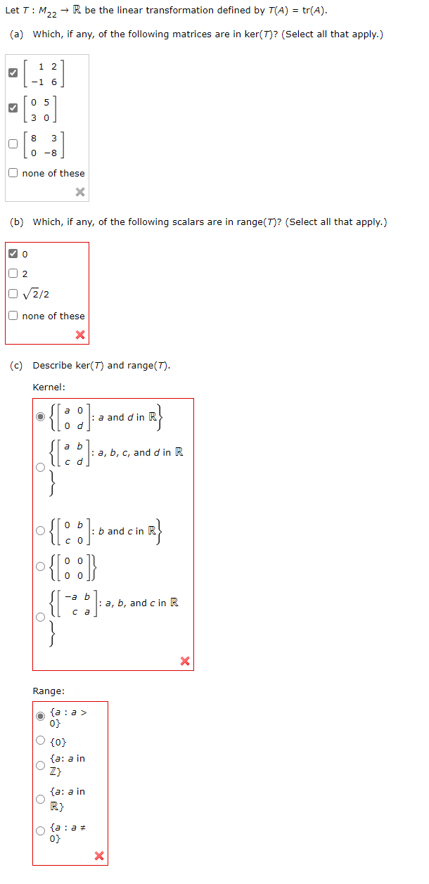 Solved Let T: M22 + R be the linear transformation defined | Chegg.com
