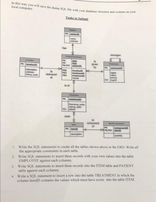 Solved In this way you will save the dump SQL file with your | Chegg.com