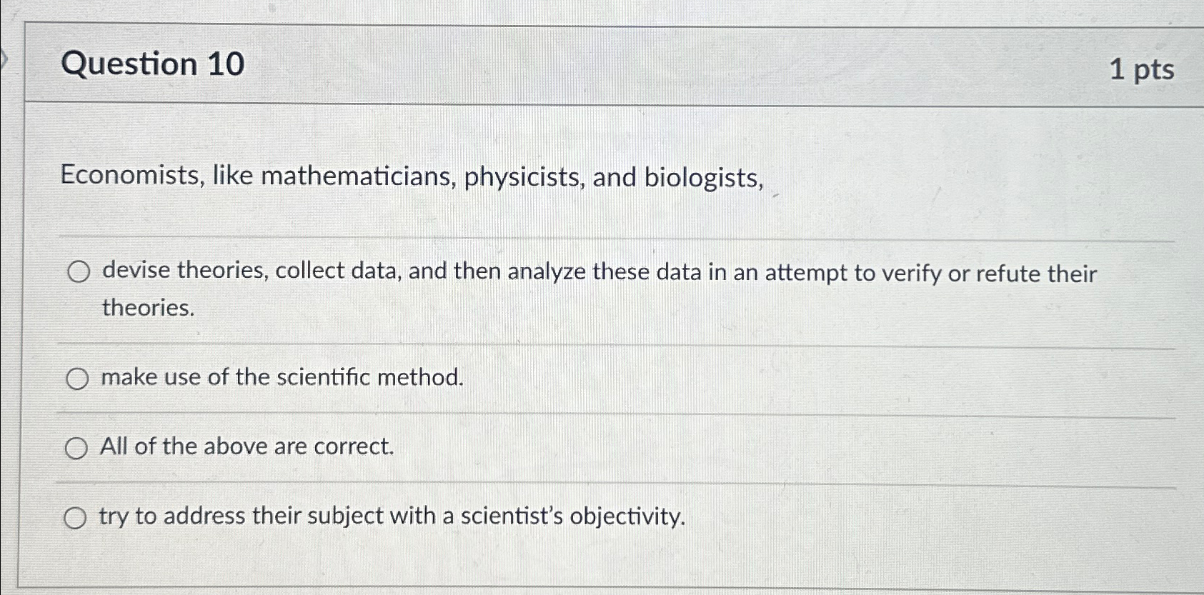 Solved Question 101ptsEconomists, like mathematicians, | Chegg.com