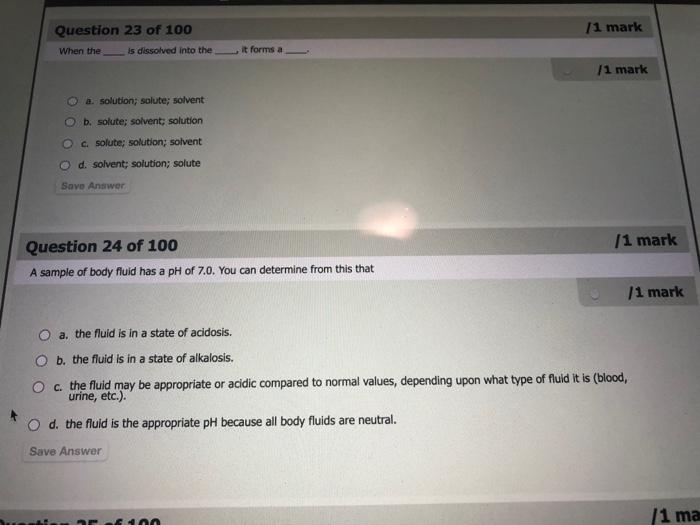 Solved 11 mark Question 21 of 100 What is the weakest type | Chegg.com