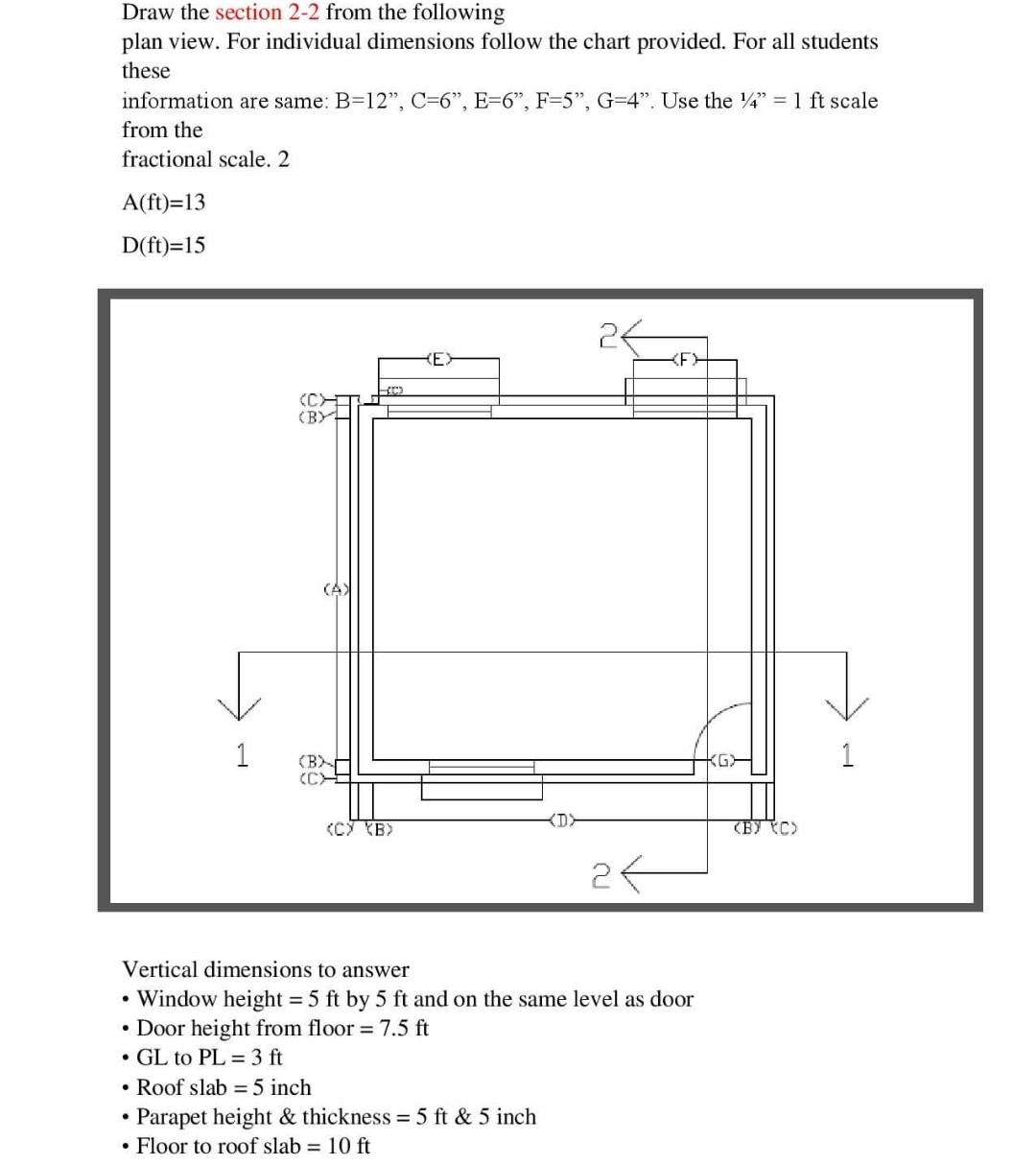 Solved Draw the section 2-2 from the following plan view. | Chegg.com
