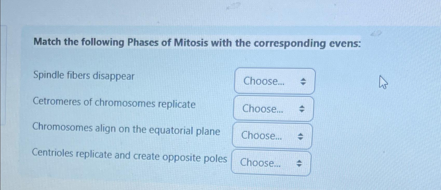 Solved Match the following Phases of Mitosis with the | Chegg.com