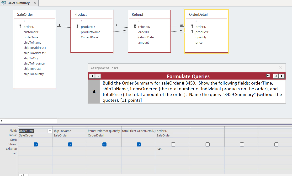 Solved Assignment TasksFormulate QueriesBuild the Order | Chegg.com Solved Assignment TasksFormulate QueriesBuild the Order | Chegg.com