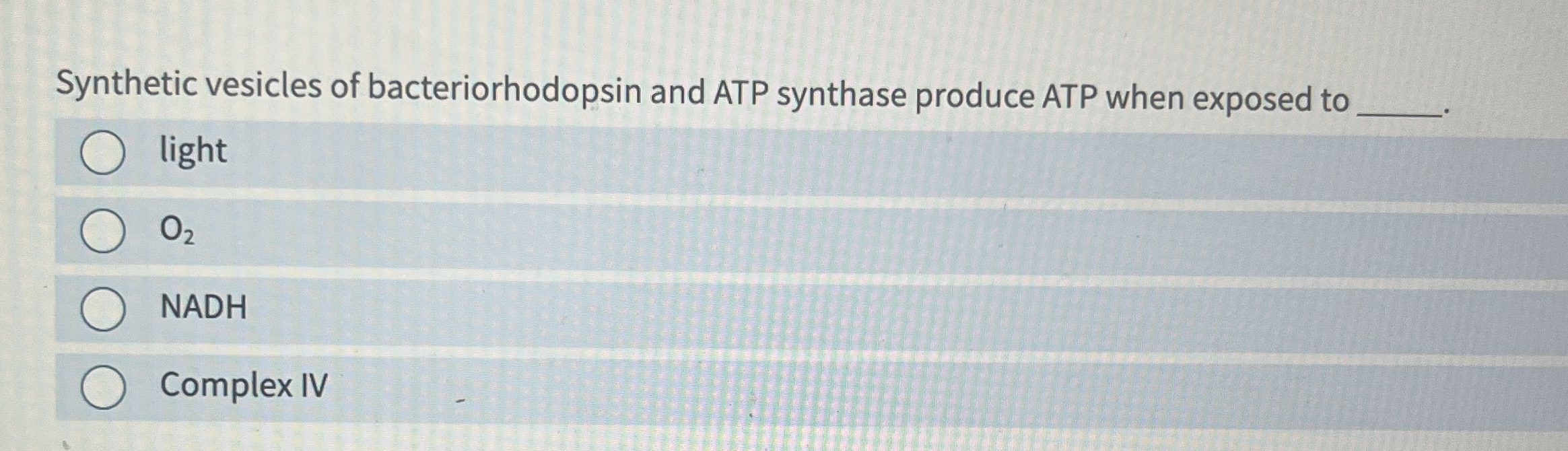 Solved Synthetic vesicles of bacteriorhodopsin and ATP | Chegg.com