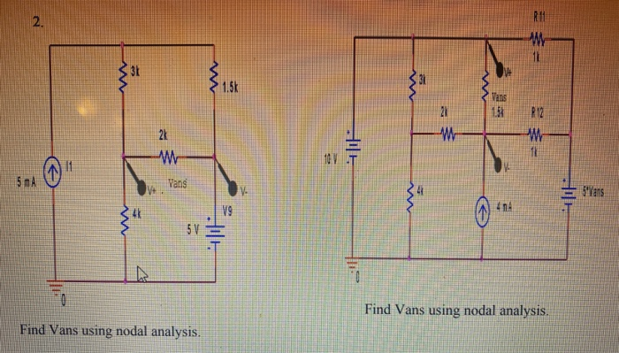 Solved Pans hk Find Vans using nodal analysis. Find Vans | Chegg.com