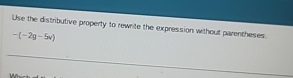 Solved Use the distributive property to rewrite the | Chegg.com