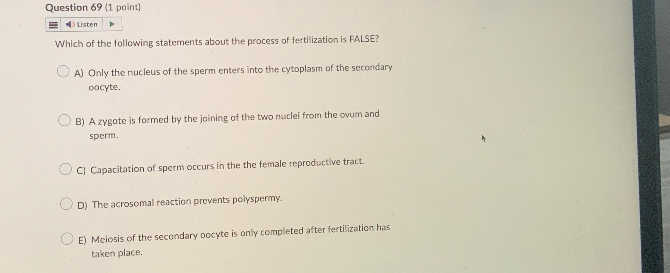Solved Question 69 (1 ﻿point)Which of the following | Chegg.com