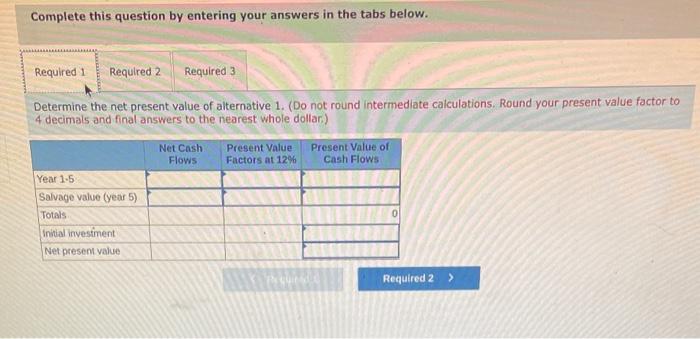 Solved Problem 24-6A (Algo) Net present value of alternate | Chegg.com