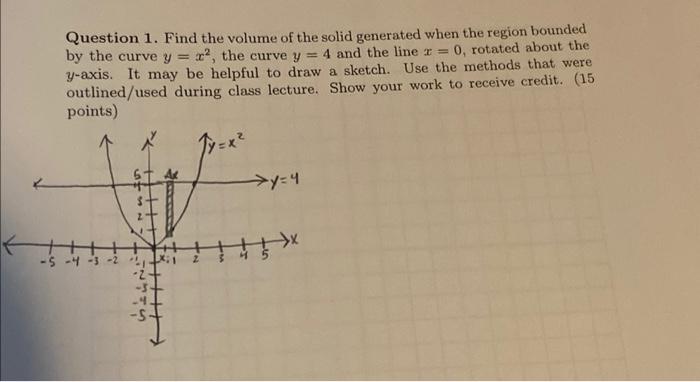Solved Question 1. Find the volume of the solid generated | Chegg.com