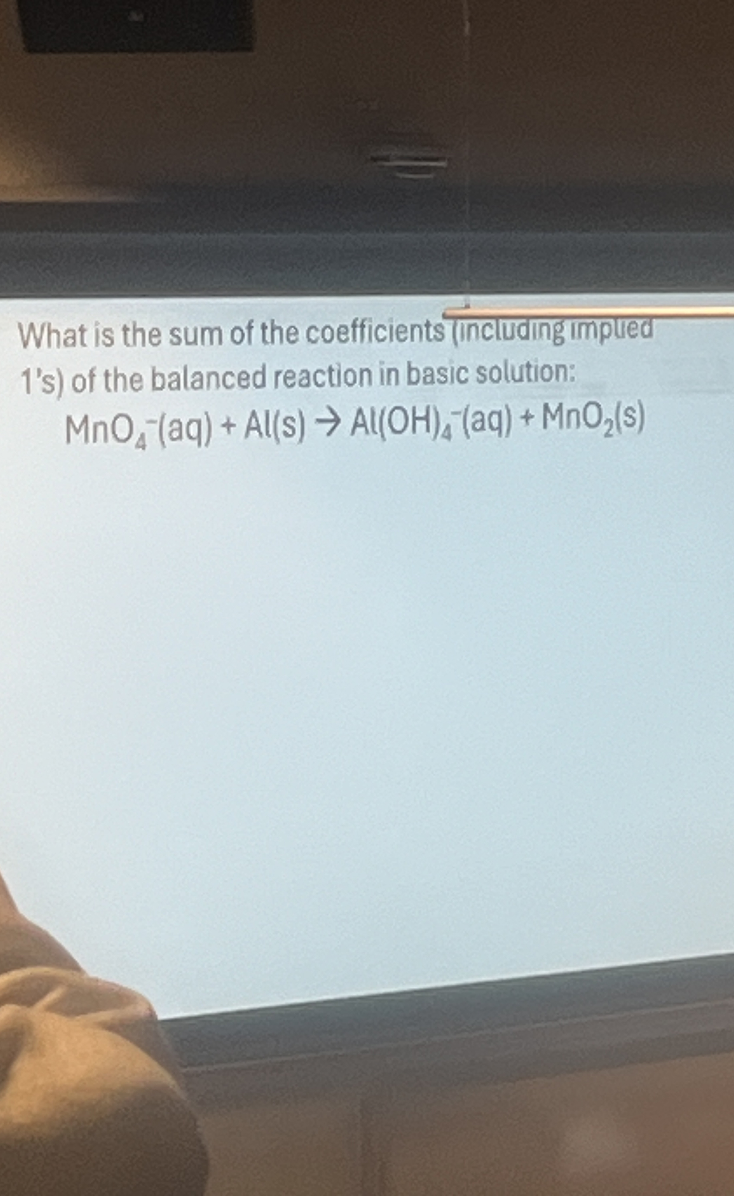 Solved What is the sum of the coefficients (including impled | Chegg.com