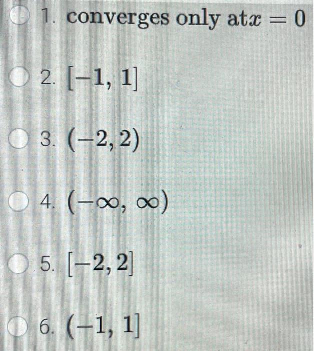 Solved R=1 R=0 R=∞ R=2 R=21For the series ∑n=1∞(n+2)!xn (i) | Chegg.com