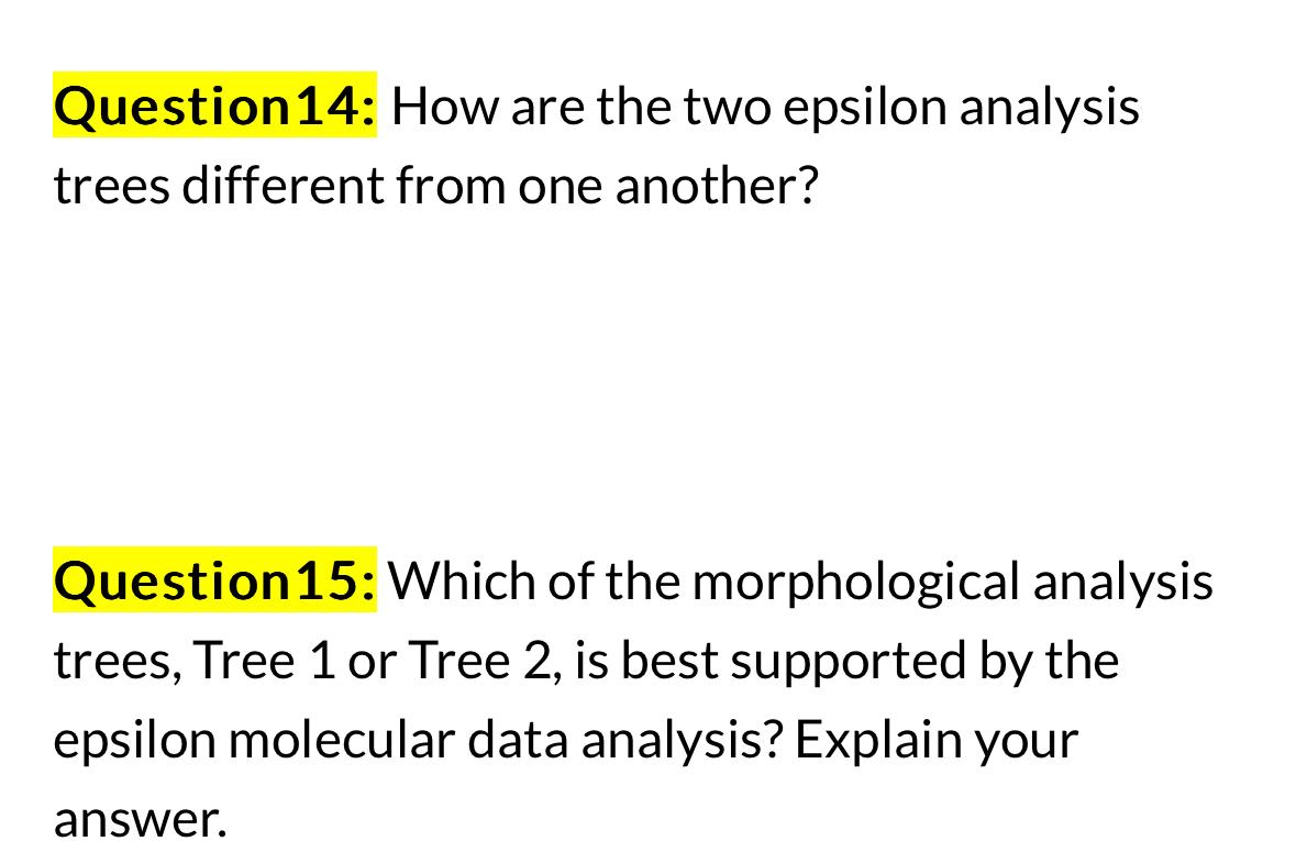 Solved Question 14: How are the two epsilon analysis trees | Chegg.com