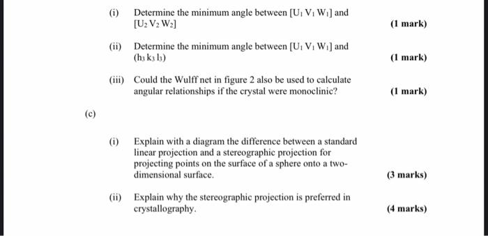 Solved (b) The Wulff net in figure 2 has 2 degree angular | Chegg.com