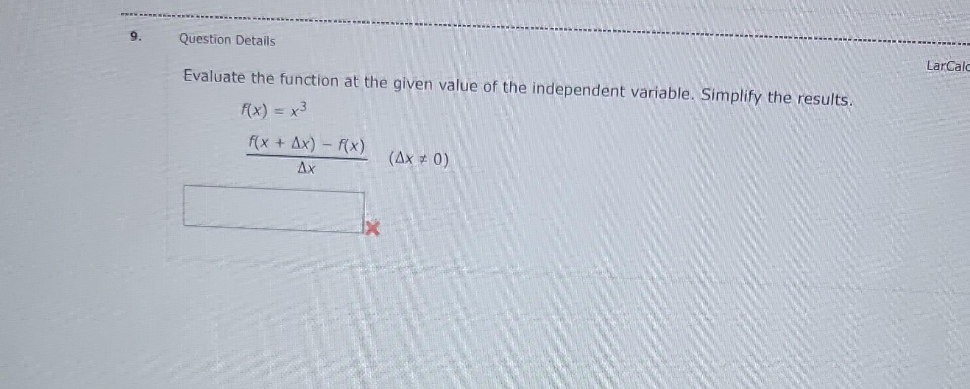 Solved Evaluate the function at the given value of the | Chegg.com