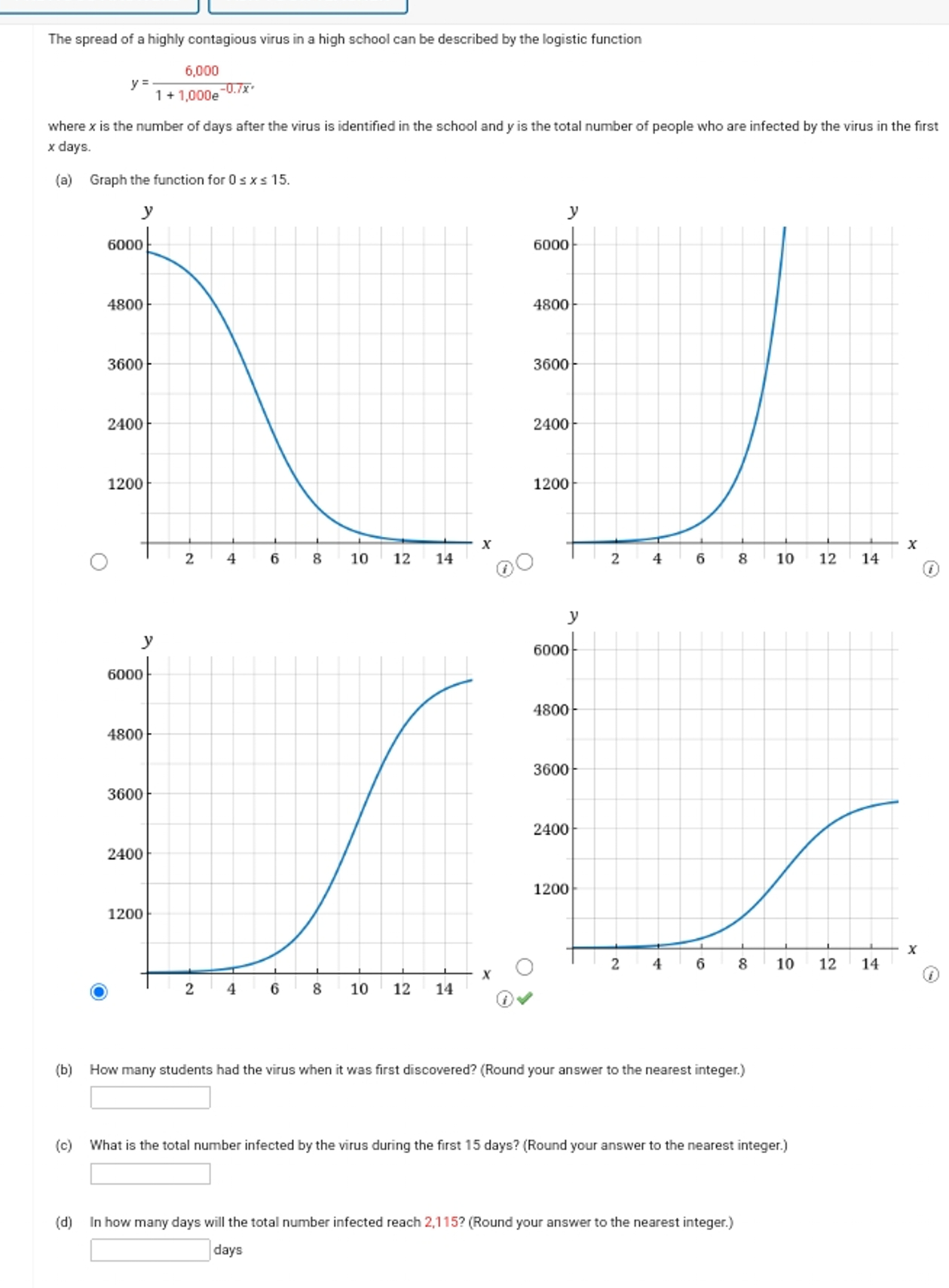 Solved The spread of a highly contagious virus in a high | Chegg.com
