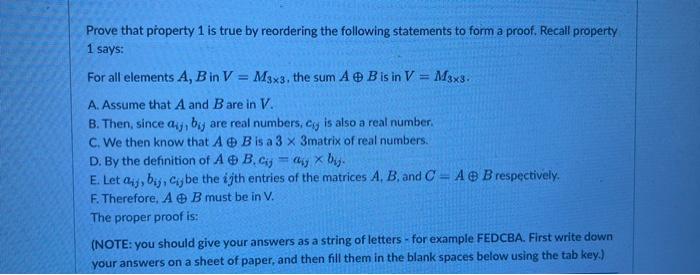 Solved Prove that property 1 is true by reordering the | Chegg.com