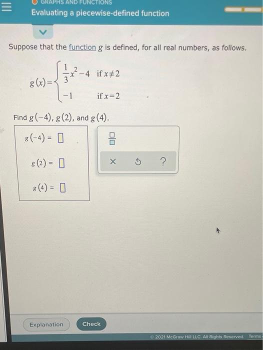 Solved = Evaluating a piecewise-defined function Suppose | Chegg.com