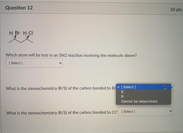 Solved Question 12 10 pts HBr HCI potent Which atom will be | Chegg.com