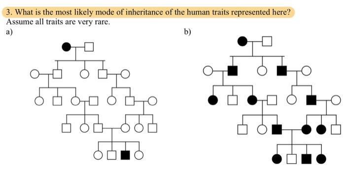 Solved 3. What is the most likely mode of inheritance of the | Chegg.com