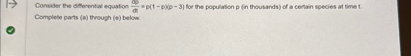 Solved Consider the differential equation dpdt=p(1-p)(p-3) | Chegg.com