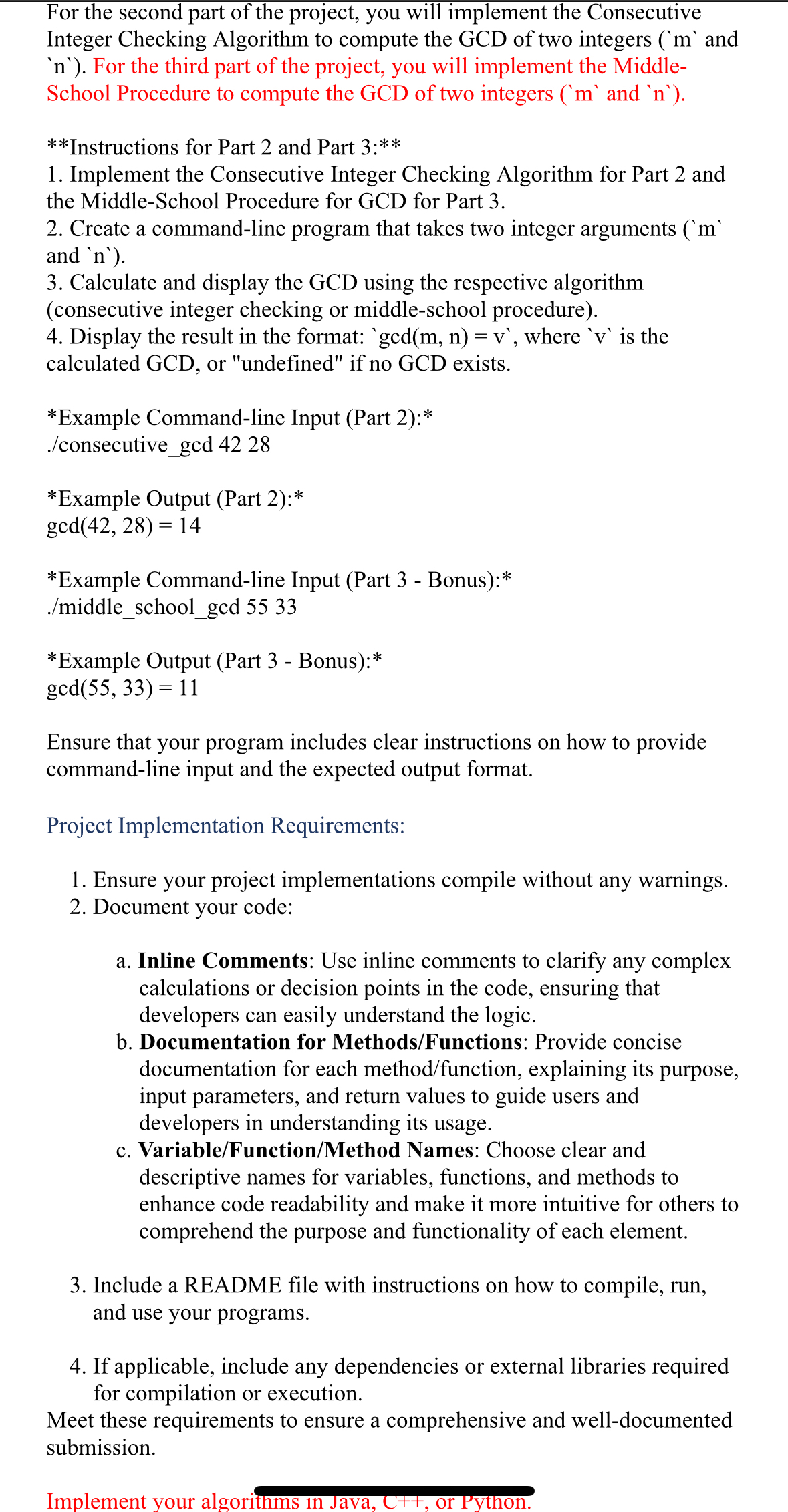 Solved For the second part of the project, you will | Chegg.com