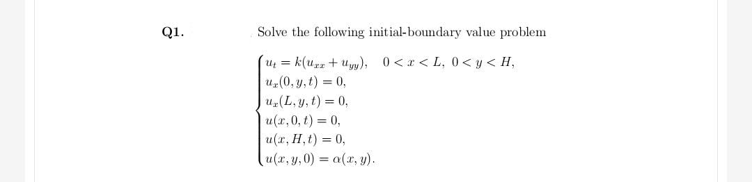 Solved Solve the following initial-boundary value | Chegg.com