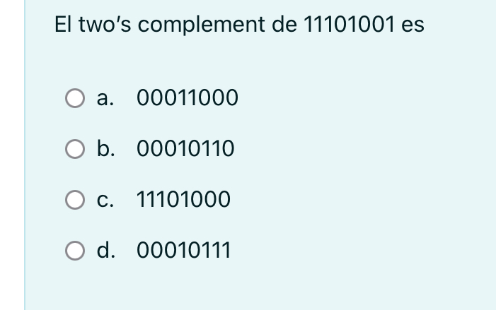 Solved by an EXPERT El two's complement de 11101001 | Chegg.com