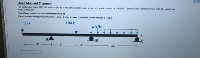 Solved moment there Three Moment Theorem The continuous beam | Chegg.com