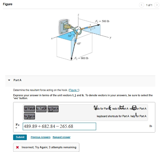 Solved Part Adetermine The Resultant Force Acting On the