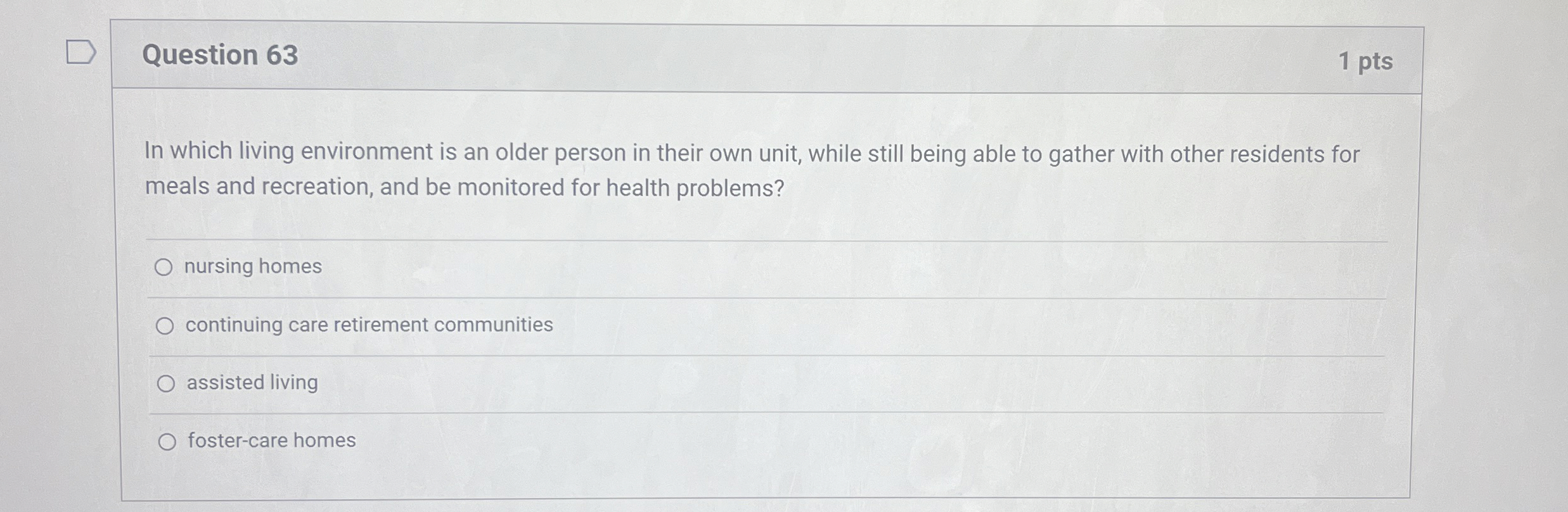 Solved Question 631 ﻿ptsIn which living environment is an | Chegg.com