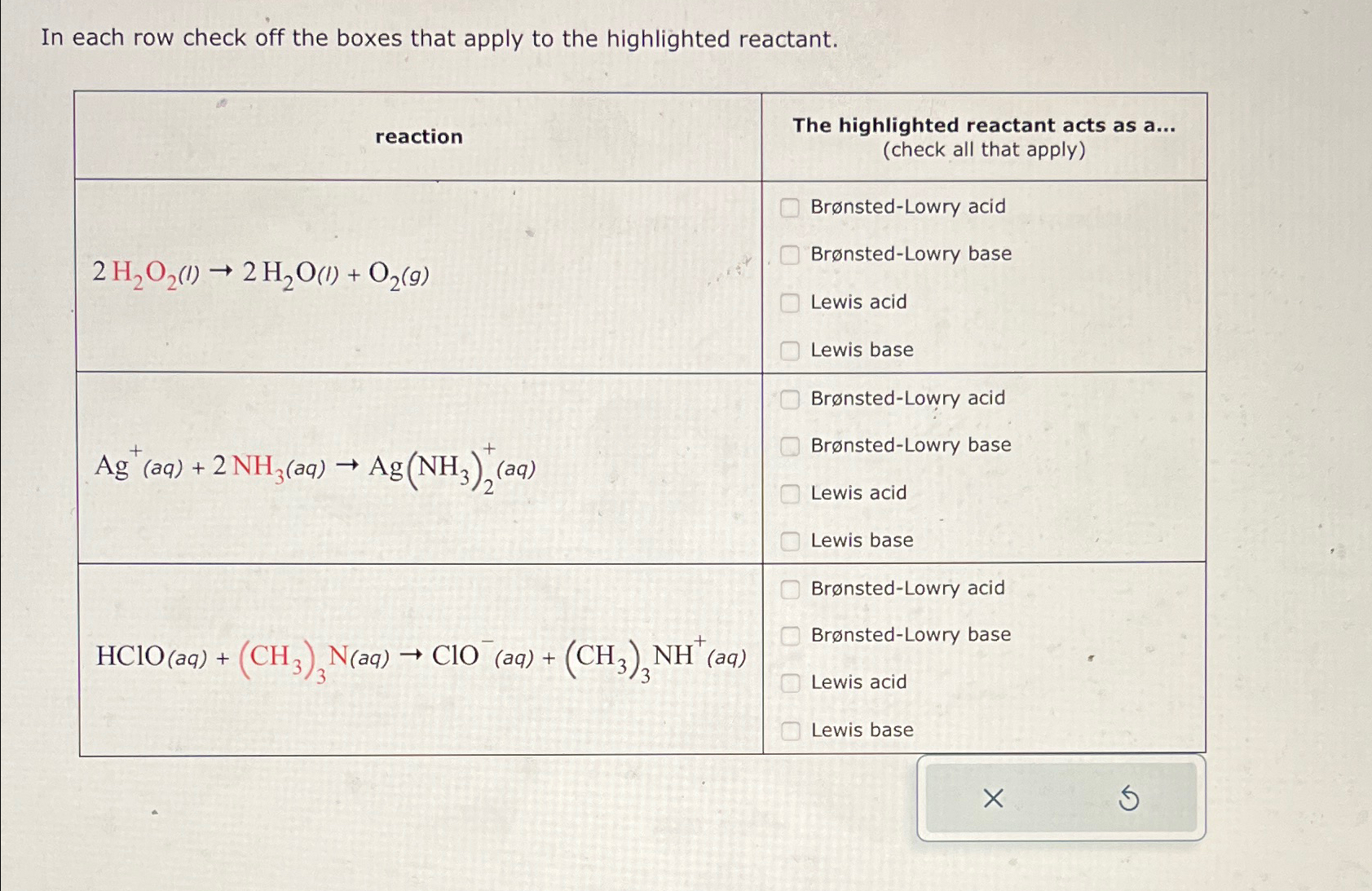 Solved In each row check off the boxes that apply to the | Chegg.com