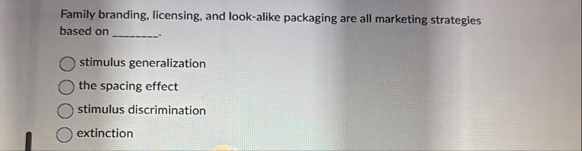 Solved Family branding, licensing, and look-alike packaging | Chegg.com