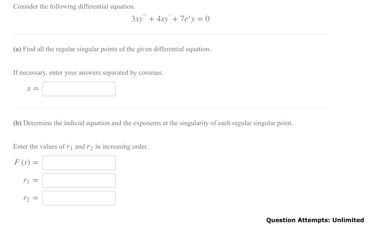 Solved Consider the following differential equation. 3xy" + | Chegg.com