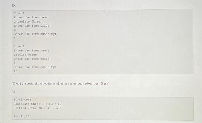 Solved 7.28 LAB*: Program: Online shopping cart (Part 1) (1) | Chegg.com