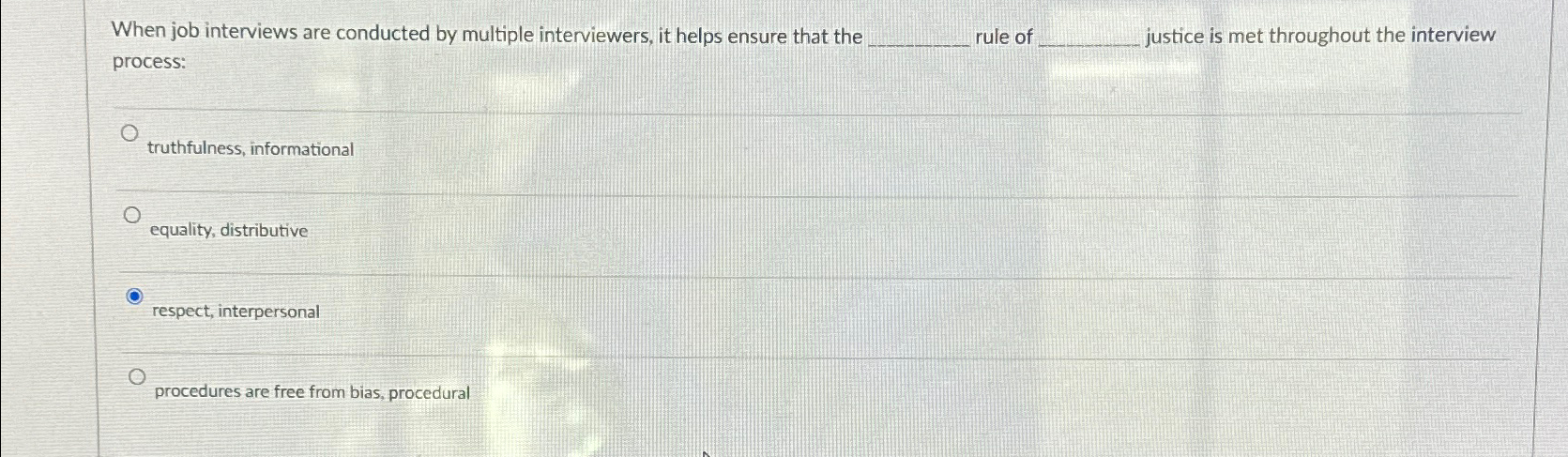 Solved When job interviews are conducted by multiple | Chegg.com