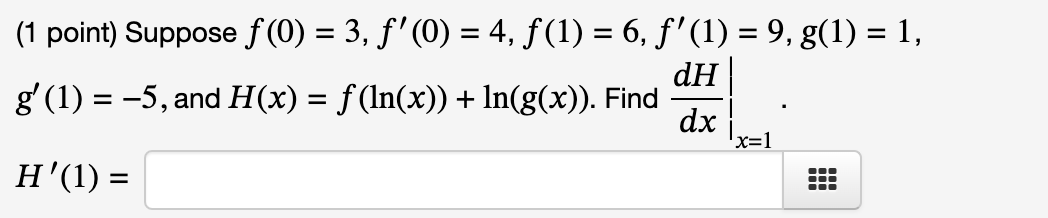 Solved (1 ﻿point) ﻿Suppose | Chegg.com