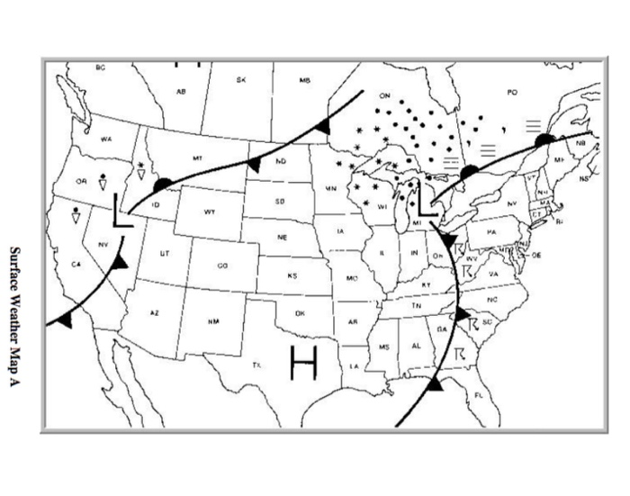 Solved Surface Weather Map Questions Reading a Weather | Chegg.com
