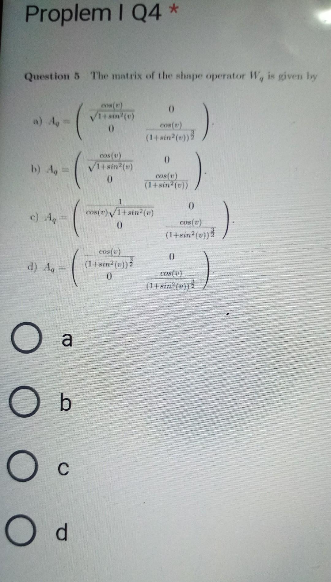Solved Problem I We consider a parametrization of a regular | Chegg.com
