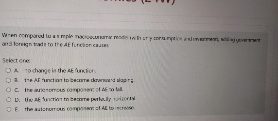Solved When compared to a simple macroeconomic model (with | Chegg.com