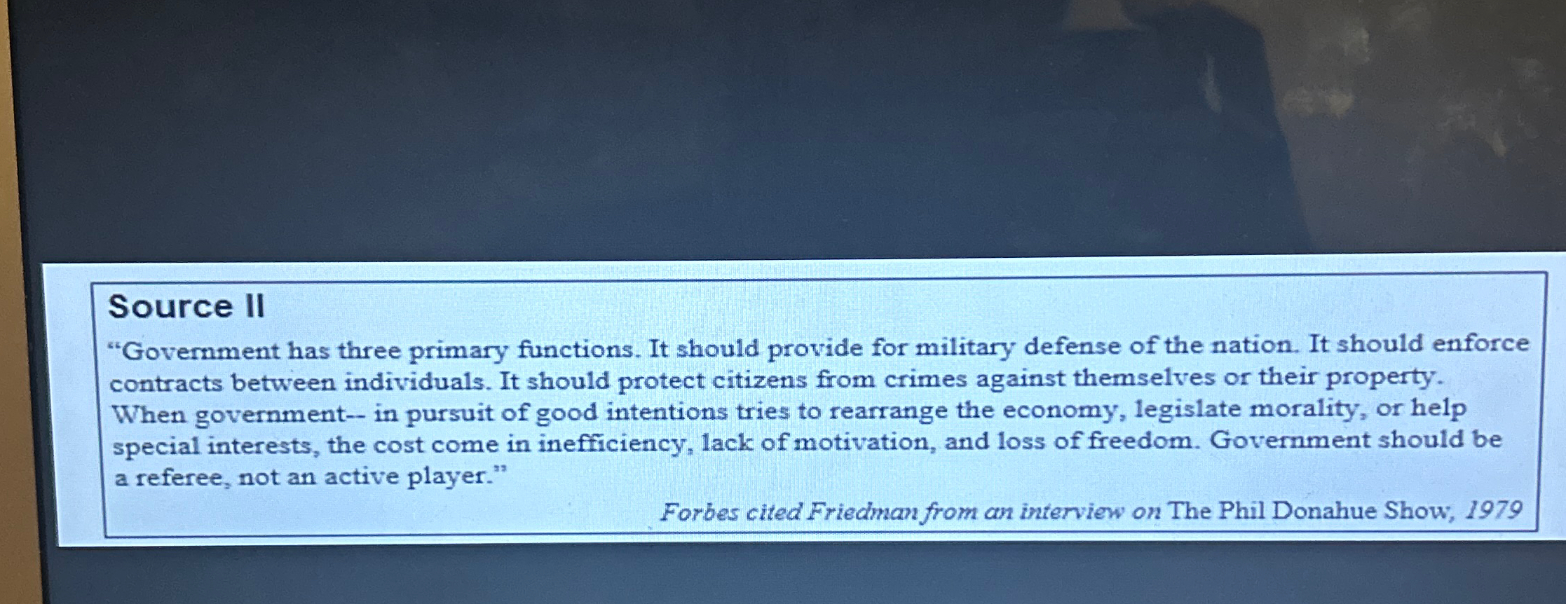 Solved Source II"Government has three primary functions. It | Chegg.com