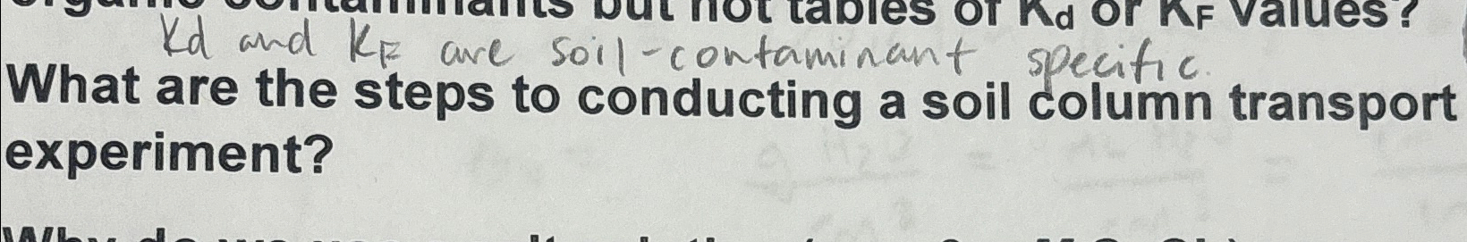 Solved What are the steps to conducting a soil column | Chegg.com