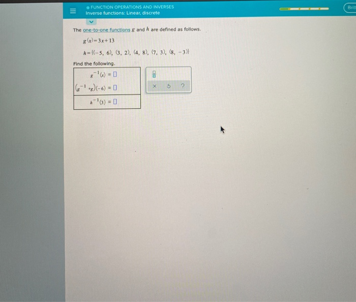 Solved = FUNCTION OPERATIONS AND INVERSES Inverse functions: | Chegg.com